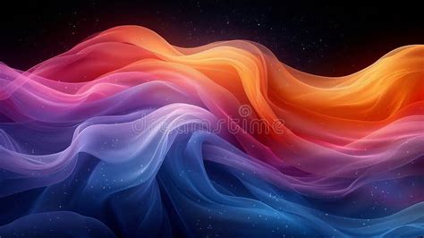 Colorful Abstract Flowing Wave Pattern With Starry Background Stock Illustration Illustration