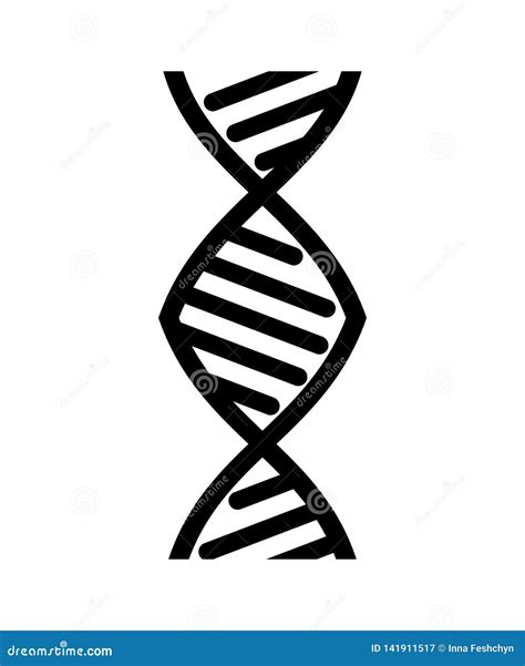 Abstract Dna Strand Symbol Isolated On White Background Vector