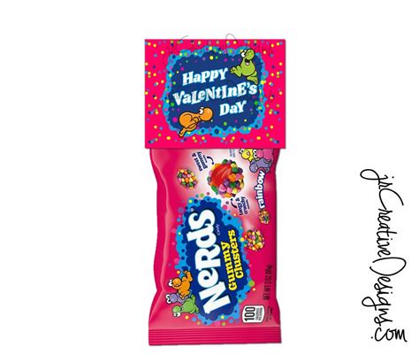 Nerd Clusters Valentine Card Printable Valentine Cards Nerd Cluster Valentines Day Bag Topper