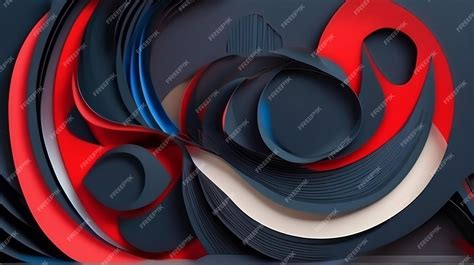 Premium Photo Black And Red Abstract Design With Iridescent And Blue Abstract Shapes Abstract