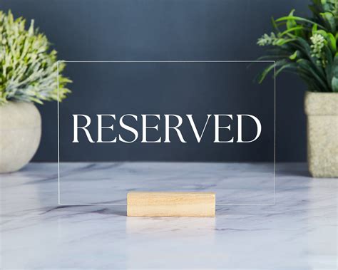 Reserved Sign Wedding Reserved Table Sign Acrylic Wedding Signs