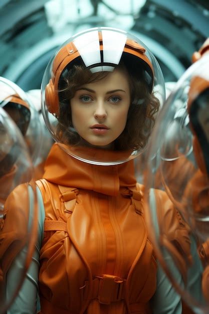 Premium Ai Image Gorgeous Woman Space Station