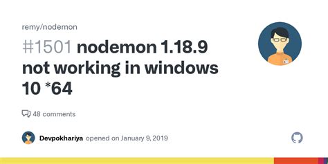 Nodemon 1189 Not Working In Windows 10 64 · Issue 1501 · Remy