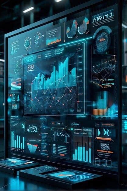 Futuristic Data Analysis With Ai And Complex Visualizations Premium