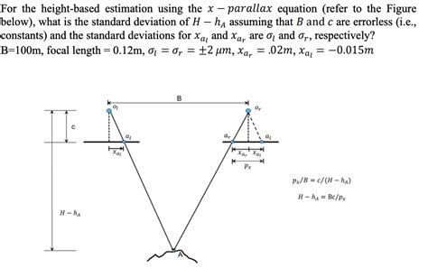 Solved For height estimation using the 𝑥 parallax equation Chegg com