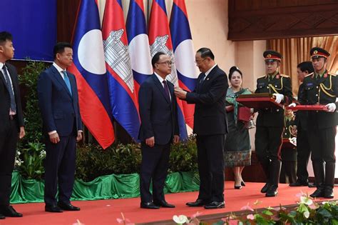 សម្ដេចតេជោ ហ៊ុន សែន និងលោកនាយករដ្ឋមន្ត្រីឡាវ