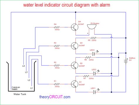 Water Level Indicator Circuit Diagram Using Bc547
