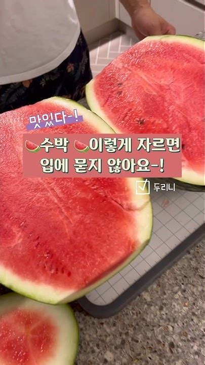 수박 입에 묻지 않게 자르는 방법꿀팁 공개1 Youtube