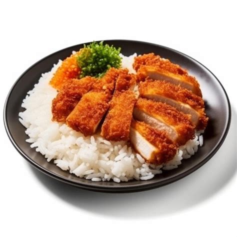 Premium Photo Chicken Katsu Recipe With Rice In Mini Plate Isolated
