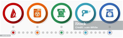 가전 벡터 아이콘 세트 평면 디자인 웹 버튼 인포 그래픽 템플릿 인포그래픽에 대한 스톡 벡터 아트 및 기타 이미지 인포그래픽