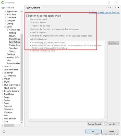 取消eclipse的自动代码格式化eclipse取消保存自动格式化 Csdn博客