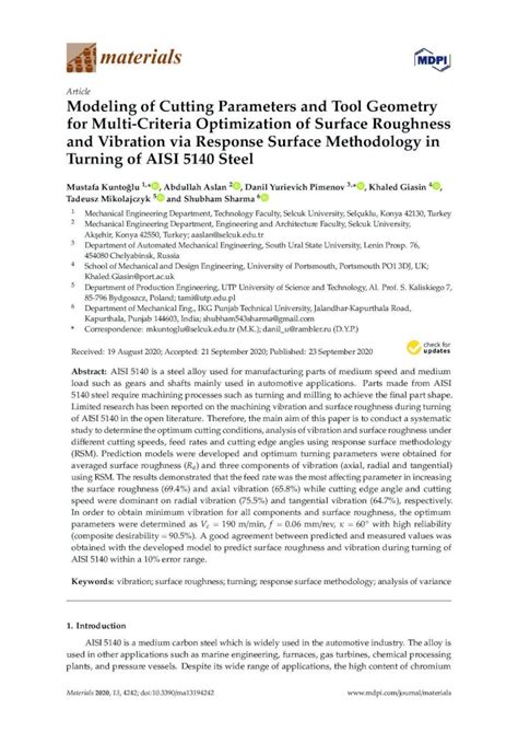 Pdf For Multi Criteria Optimization Of Surface Roughness And Dokumentips