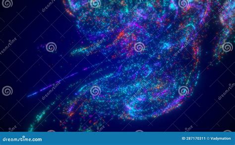 Abstract Animated Sci Fi Animated Fluid Particle Simulation Stock Video Video Of Glowing