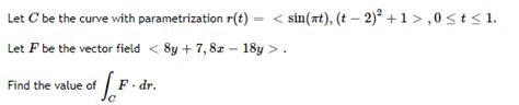 Solved Let C Be The Curve With Parametrization R T