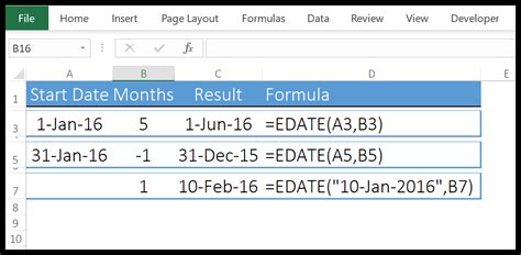 Excel Edate Function Example Sample File