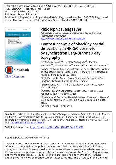 Pdf Contrast Analysis Of Shockley Partial Dislocations In 4h Sic