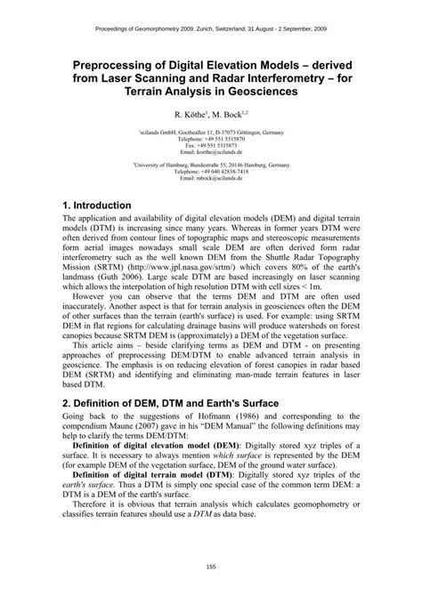Pdf Preprocessing Of Digital Elevation Models Derived From