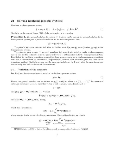 Lecture 24 Pdf Eigenvalues And Eigenvectors System Of Linear Equations