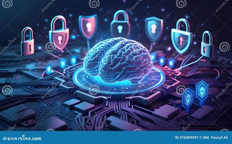 Futuristic Cybersecurity Visualization With Digital Firewalls And Glowing Encryption Keys Design