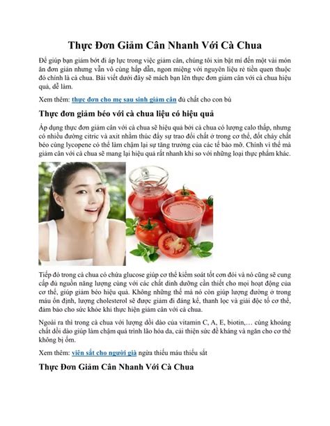 PPT Thực Đơn Giảm Cân Nhanh Với Cà Chua PowerPoint Presentation ID