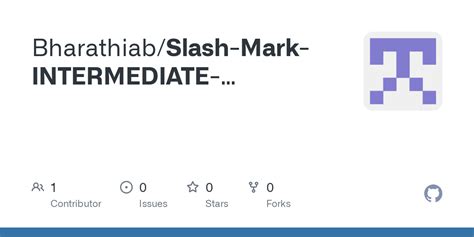 Github Bharathiab Slash Mark Intermediate Projects