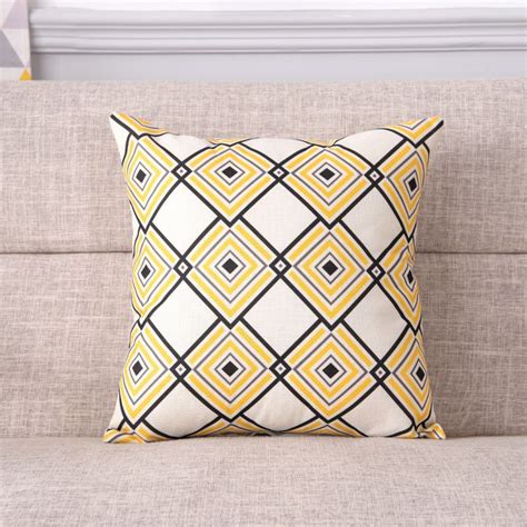 Badu Bg Геометрична фигура в скандинавски стил Ленена калъфка за възглавница с надпис с букви