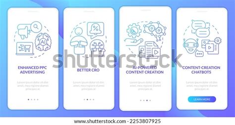 Ai Algorithm Marketing Blue Gradient Onboarding Stock Vector Royalty
