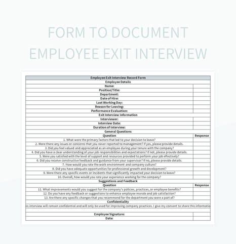 Free Employee Entry And Exit Templates For Google Sheets And Microsoft Excel Slidesdocs