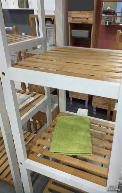 Бамбукова етажерка за баня Шкаф за баня Всичко за банята Бургас Красива практична и м