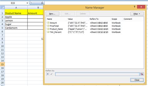 Named Range In Excel Geeksforgeeks