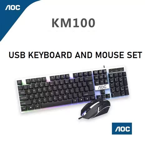 AOC KM100 USB KEYBOARD AND MOUSE SET Computers Tech Parts Accessories Computer Keyboard