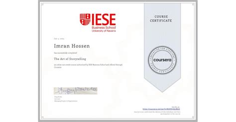 imran hossen on linkedin completion certificate for the art of