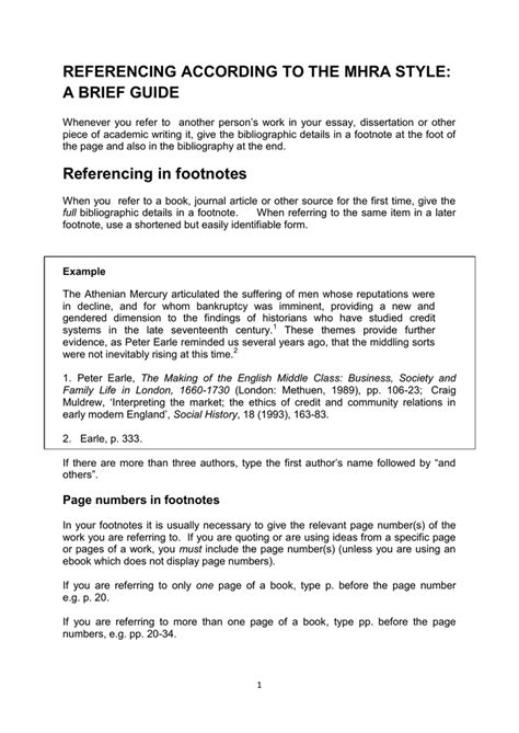 Referencing According To The Mhra Style