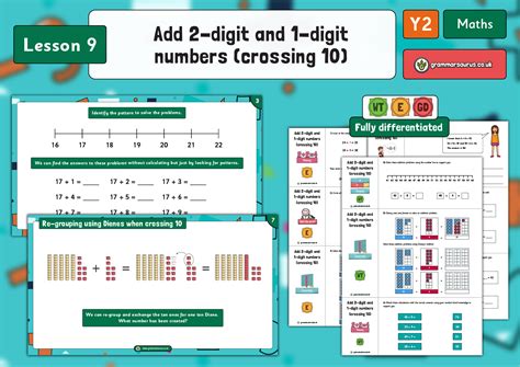 Year 2 Addition And Subtraction Add 2 Digit And 1 Digit Number Crossing 10 Lesson 9