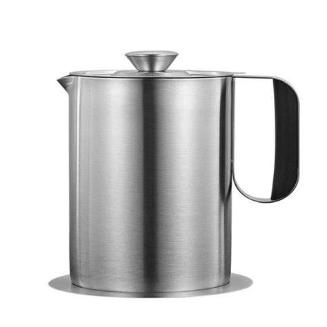 가정 304 스테인레스 스틸 대용량 오일 분리기 냄비 용량 강철 색 1500ml