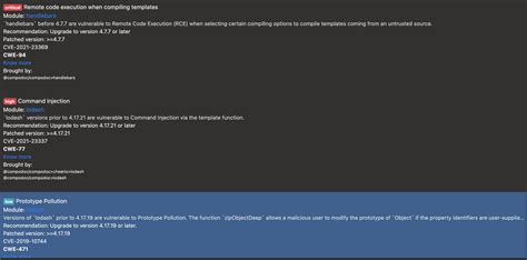 [bug] dependencies with security issues · issue 1060 · compodoc