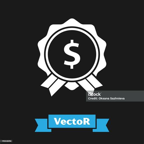 검은 색 배경에 고립 된 달러 아이콘이있는 흰색 가격 태그 가격 배지 달러 기호와 판매 프로모션 태그 할인 벡터 일러스트레이션 개성 개념에 대한 스톡 벡터 아트 및 기타
