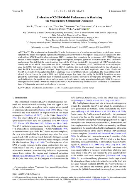 Evaluation Of Cmip6 Model Performance In Simulating The Stratospheric Semiannual Oscillation