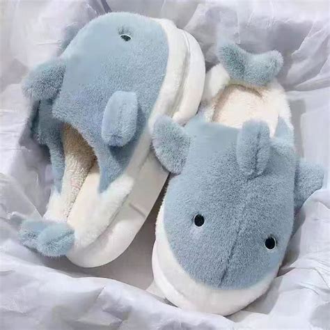 실버의 기묘한 상점 포근한 상어씨 겨울 털실내화 위시버킷