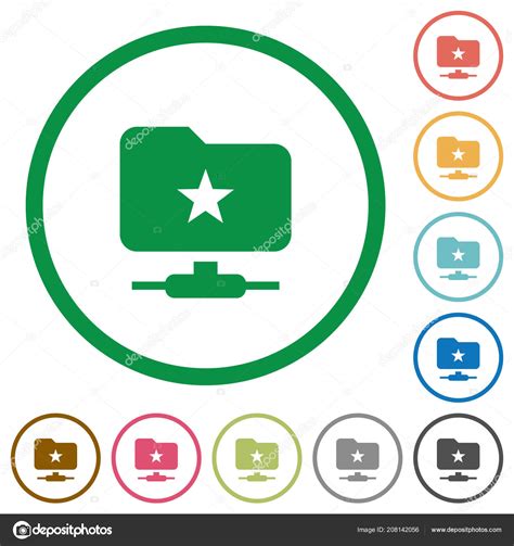 Marked Ftp Flat Color Icons Outlines White Background Stock Vector By ©renegadehomie 208142056