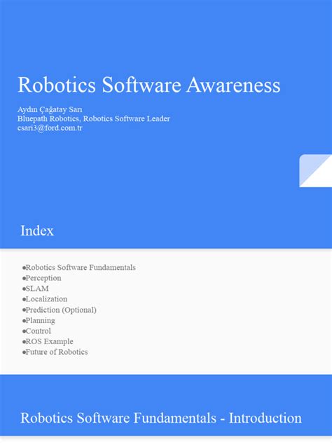 Robotics Software Awareness Pdf