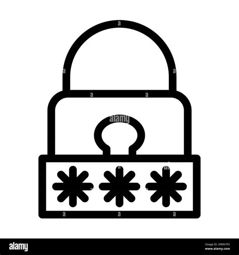 Password Vector Thick Line Icon For Personal And Commercial Use Stock