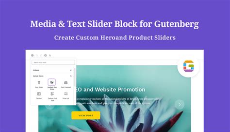 Getwid Blocks Media And Text Slider Block For Gutenberg
