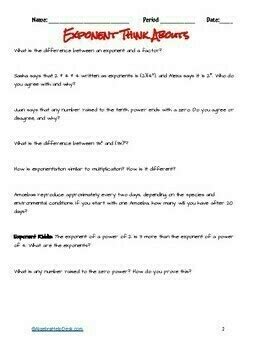 Unit Exponential Functions Expert Exponent Review Google Doc Easy Edit