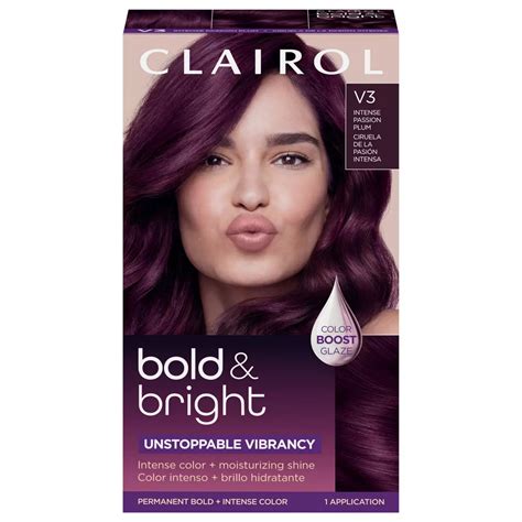 Clairol Bold And Bright Permanent Hair Color V3 Intense Passion Plum
