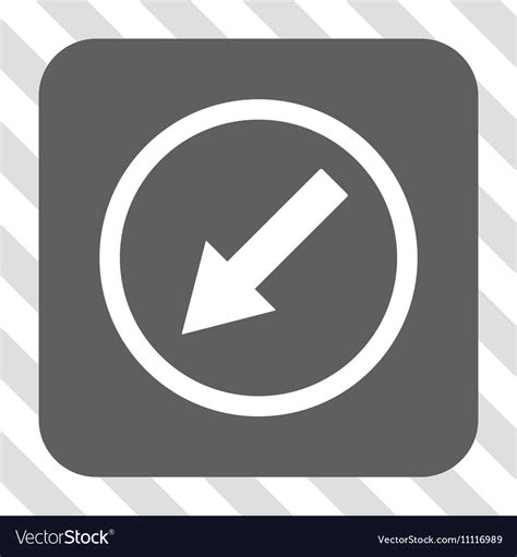 Down Left Rounded Arrow Square Button Royalty Free Vector