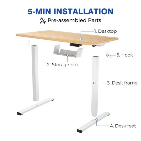 Flexispot Adjustable Desk Quick Assembly Electric