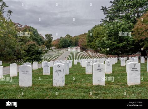 Headstones At Arlington National Cemetery A United States Military