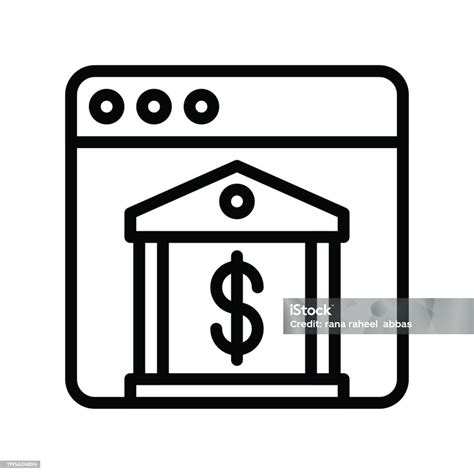 라인 또는 편집 스트로크 디자인과 금융 은행 및 돈 관련 은행 구축 벡터 개념에 대한 스톡 벡터 아트 및 기타 이미지 개념