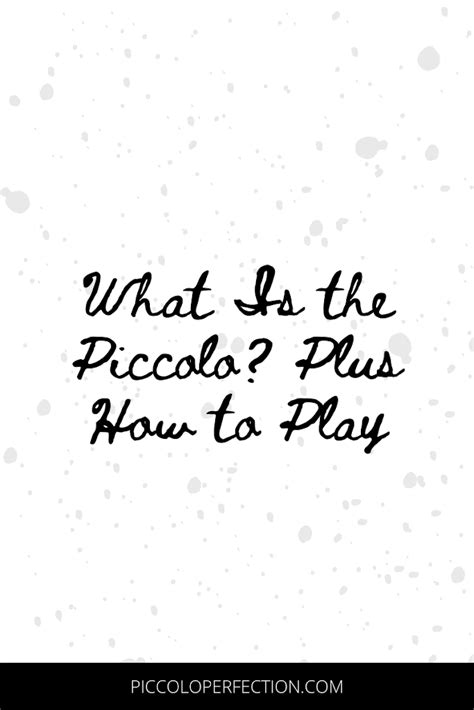 What Is The Piccolo Plus How To Play Piccolo Perfection